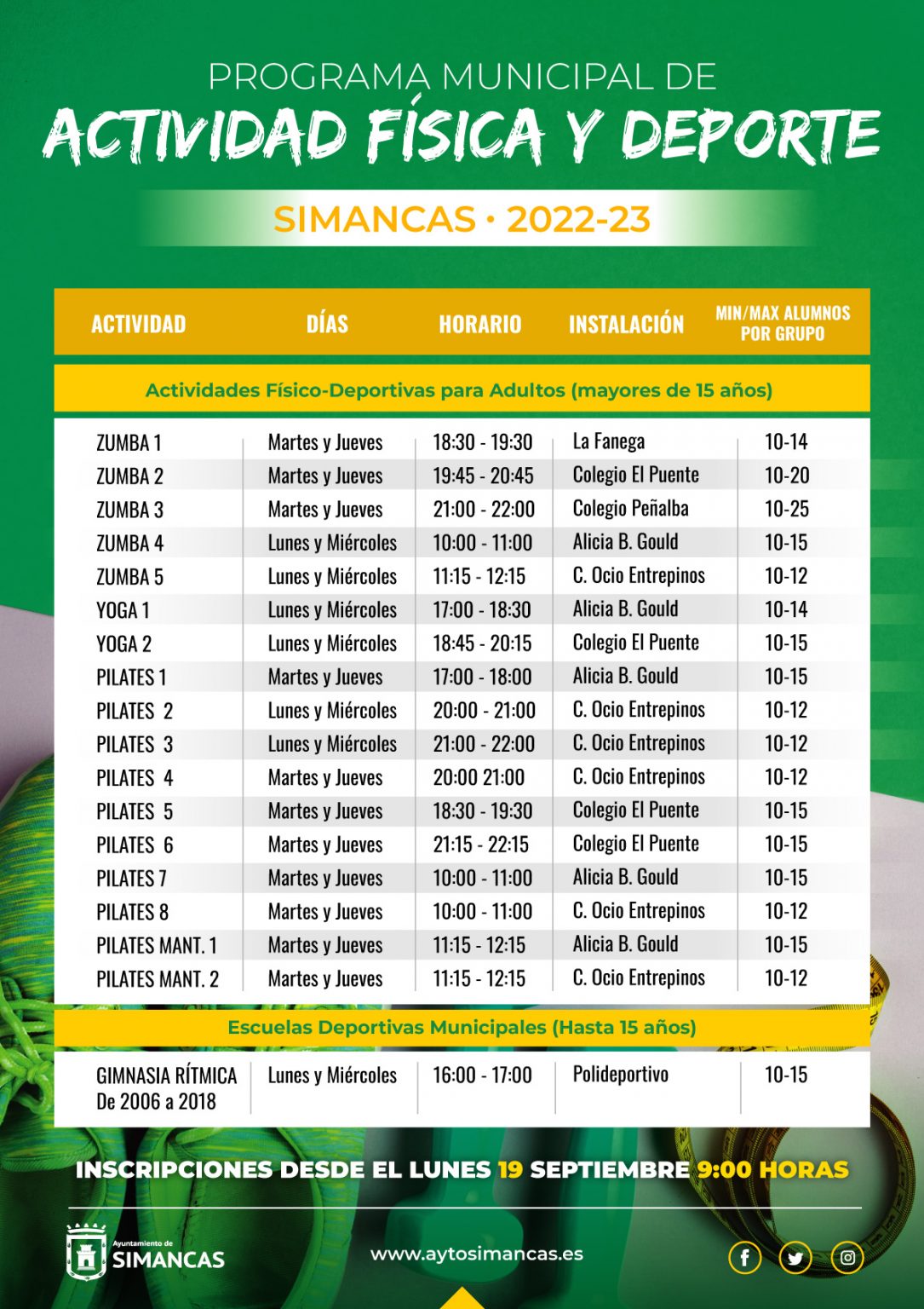 Programa Municipal de Actividad Física y Deporte 2022-2023 - Web ...